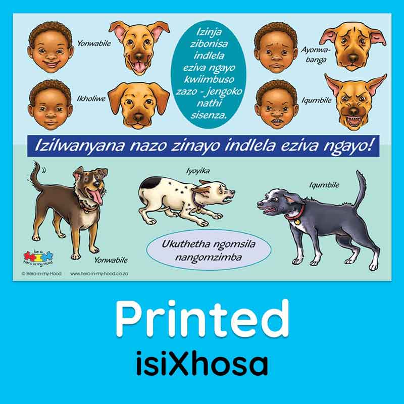 Animals Feelings Poster, isiXhosa - printed - Hero in my Hood